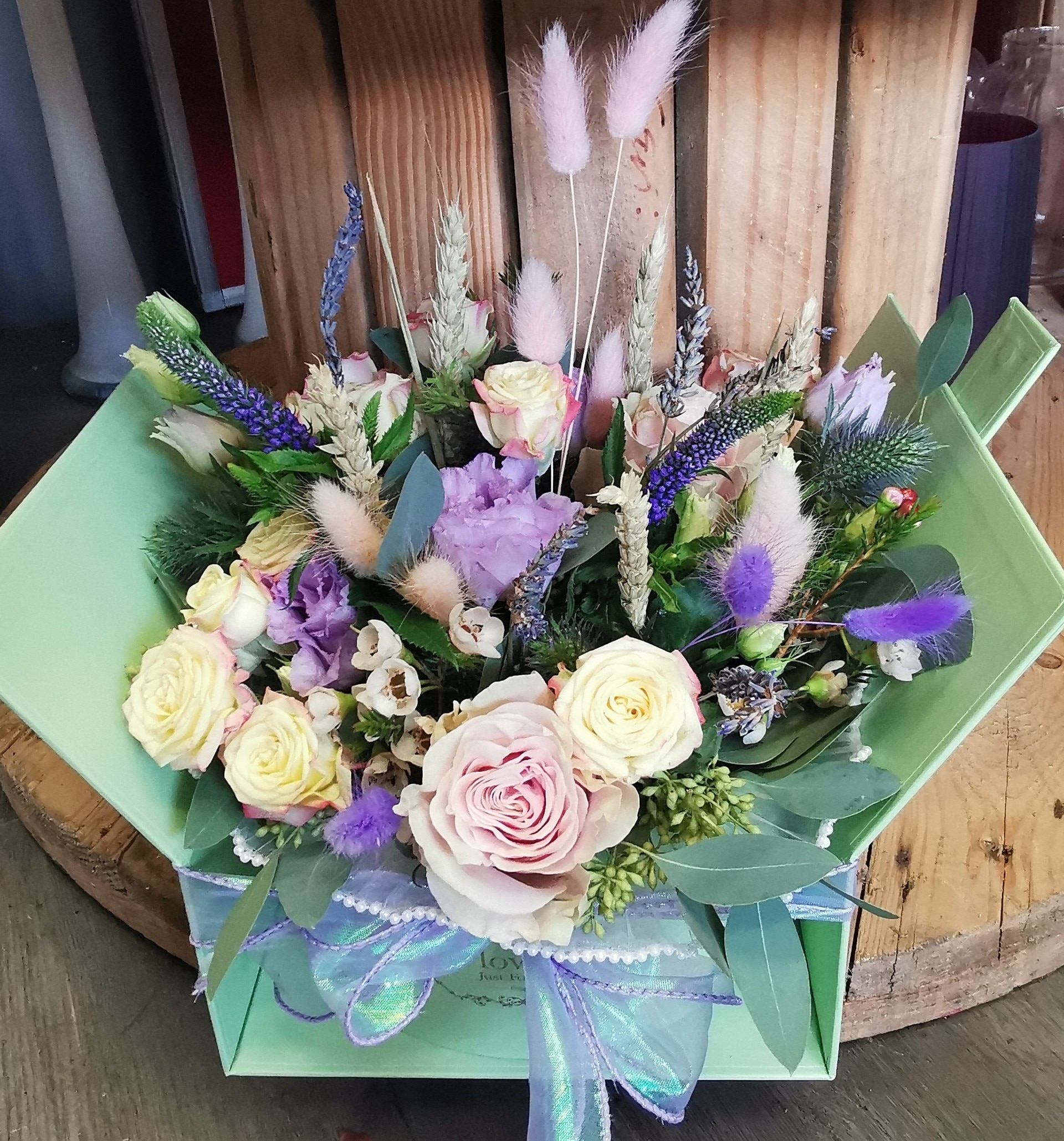 Country Style Hatbox in Worksop Nottinghamshire - Bo Kay Florists