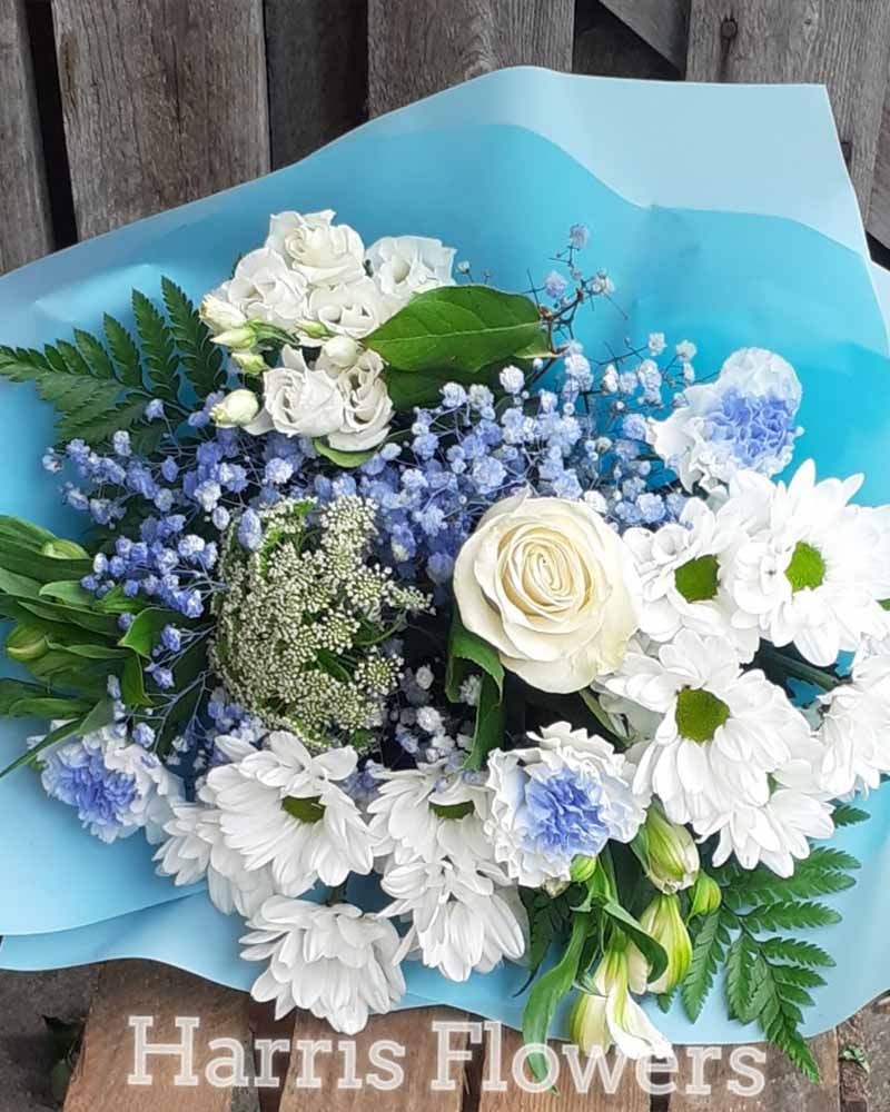 Harris True Blue Bouquet in Rochdale Lancashire - Harris Flowers
